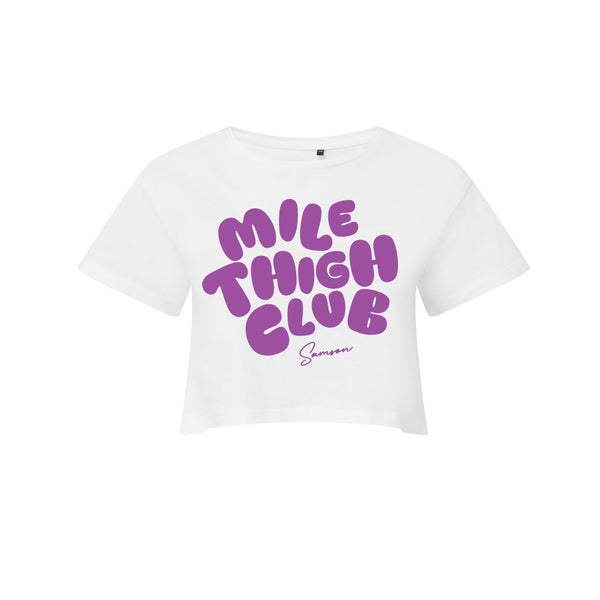 Mile Thigh Club Ladies Cropped Tee | Samson Athletics