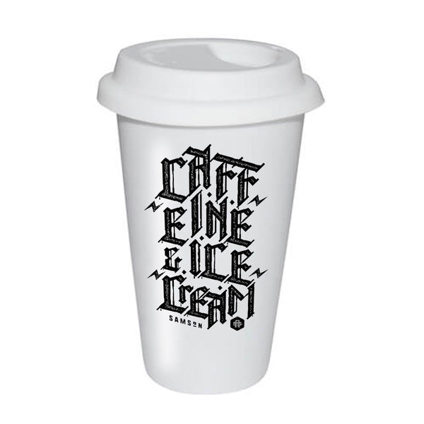 Ceramic Dual Wall Eco Travel Mug With White Lid - Samson Athletics